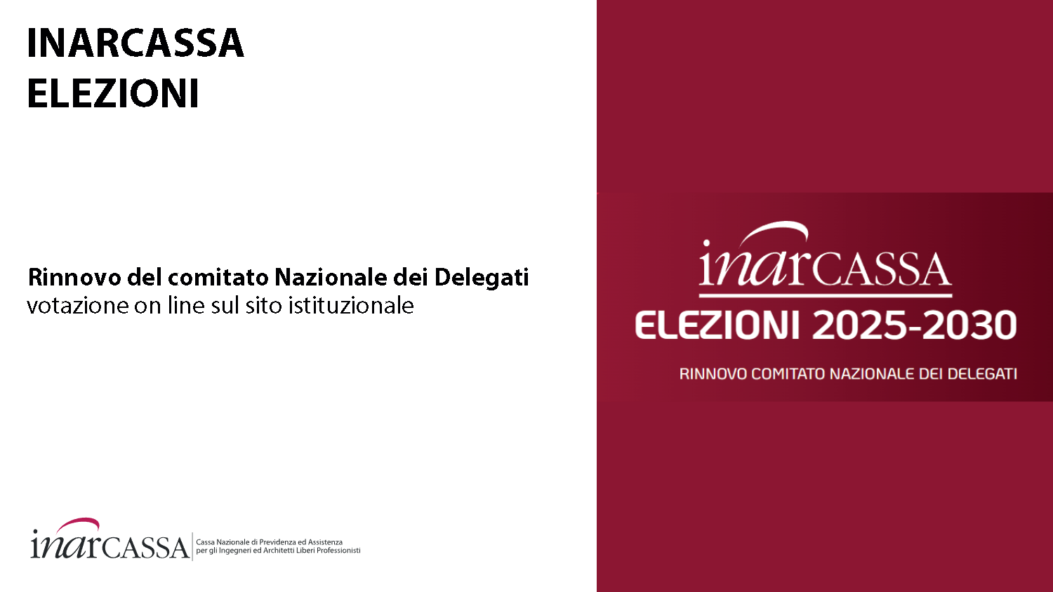 INARCASSA ELEZIONI 2025-2030 - Ordine Venezia